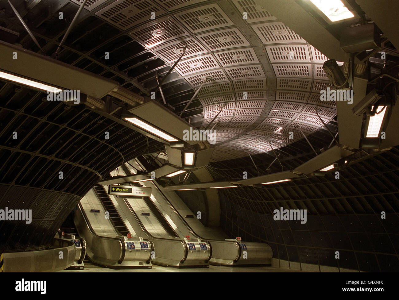 Escalators at the London Bridge Underground station, part of the London ...