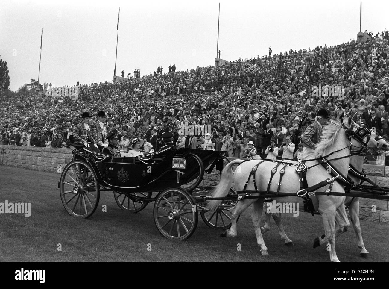 The state coach with queen elizabeth ii and prince philip Black and ...