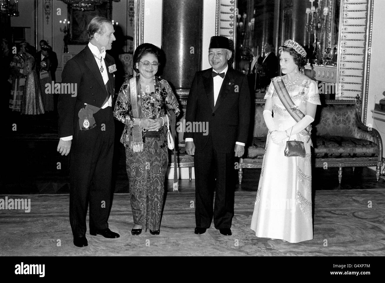 President general suharto of indonesia his wife madame tien suharto ...