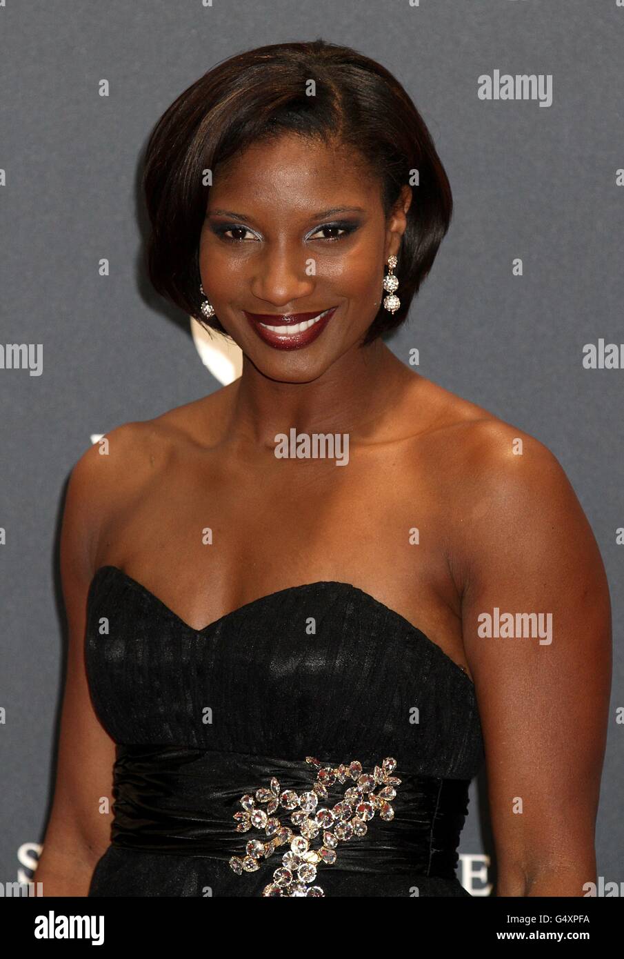 Denise Lewis arriving for 2012 Laureus World Sports Awards, at Central ...