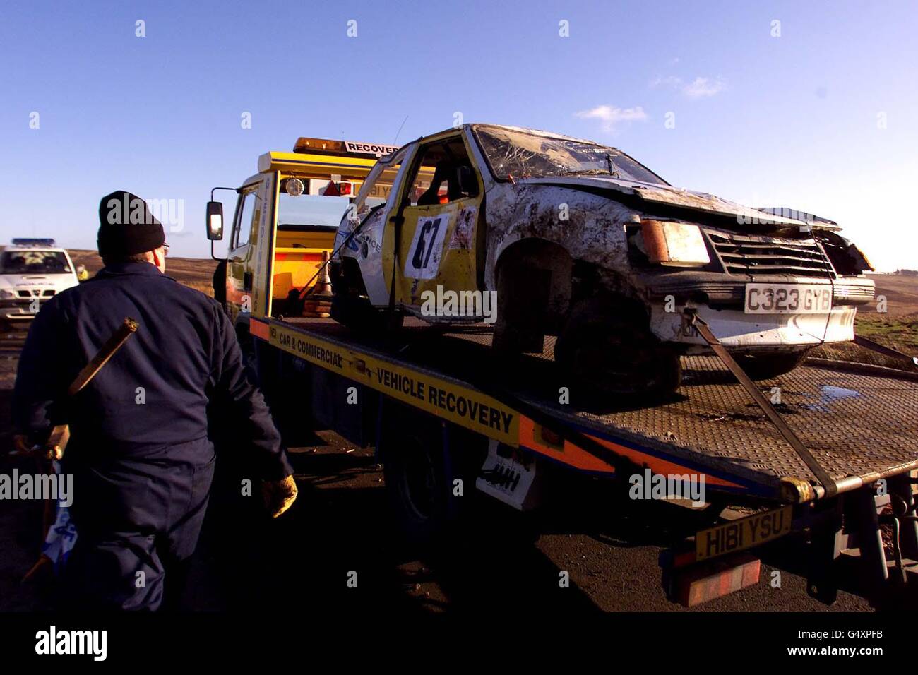 Rally car accident Otterburn Stock Photo - Alamy