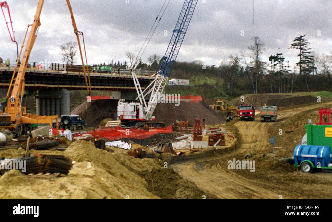 A bridge under construction in the Kent countryside to accommodate the ...