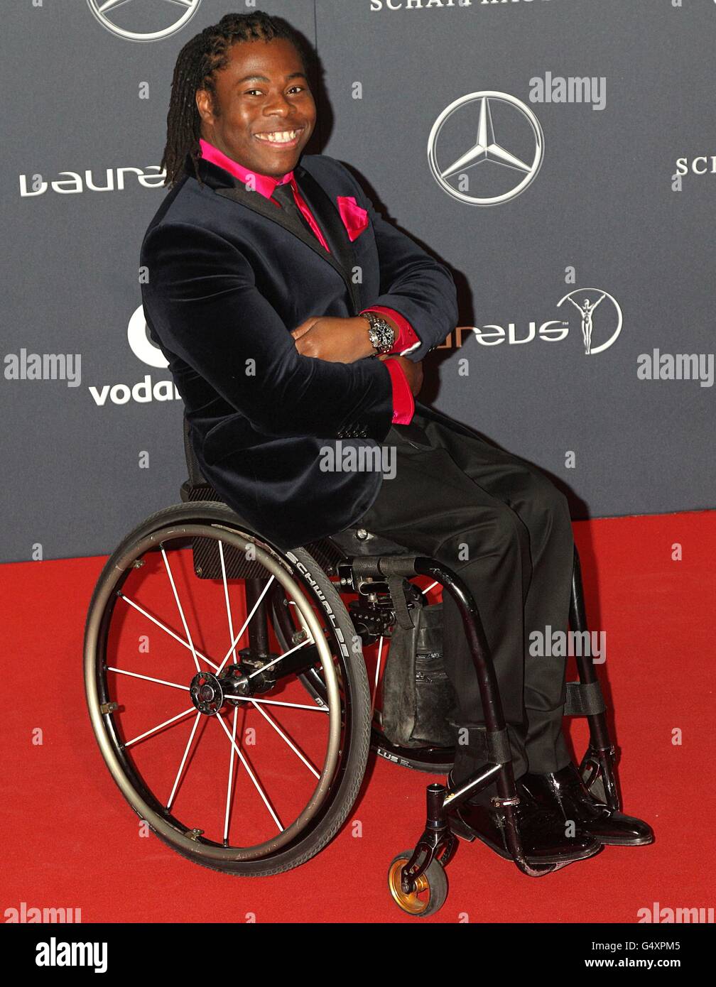 Ade Adepitan arriving for 2012 Laureus World Sports Awards, at Central ...