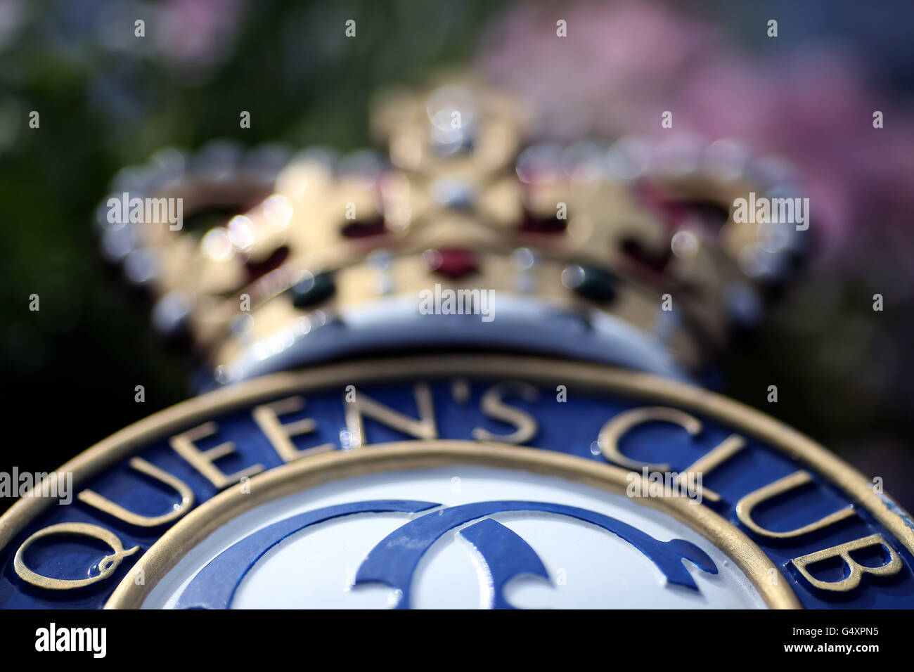 A general view of the Queen's club crest before the final of the 2016 ...
