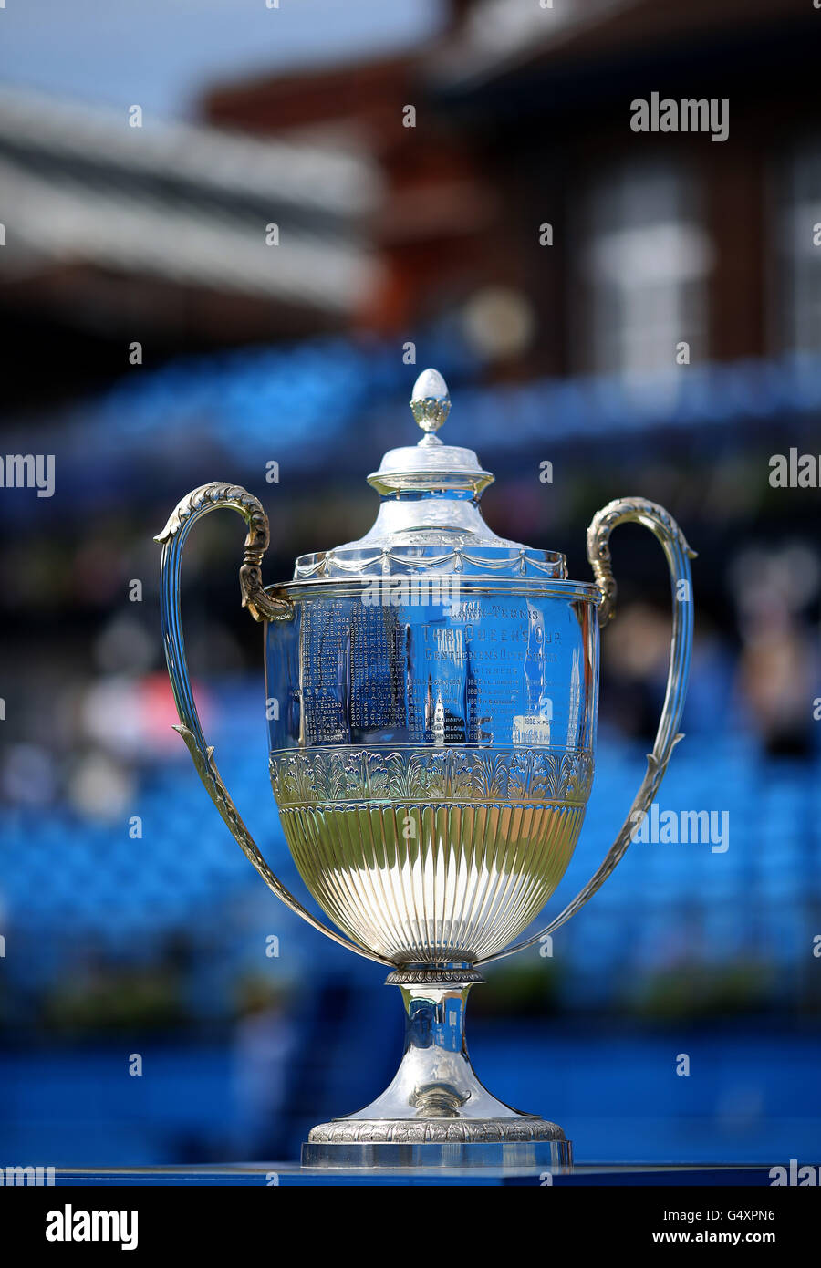 A general view of the Queen's trophy before the final of the 2016 AEGON ...