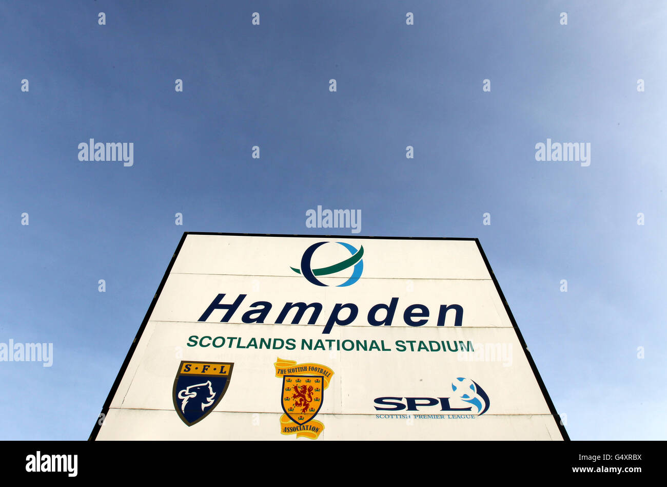 External views of Hampden Park in Glasgow, including turnstiles and ...