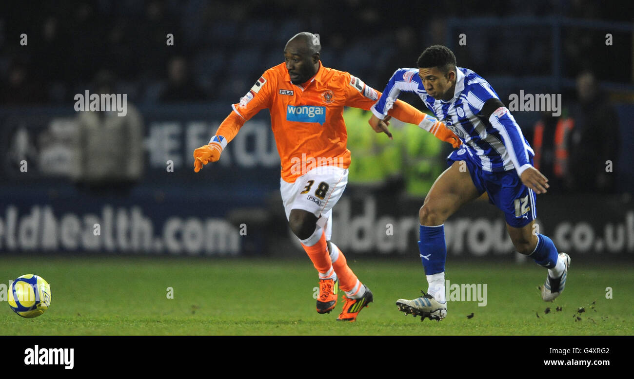 Sheffield wednesdays liam palmer right blackpools lomana lua lua left ...
