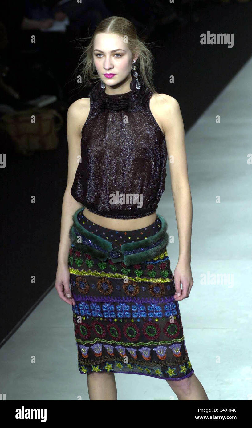 A model wears a creation from the collection of designer Clements ...