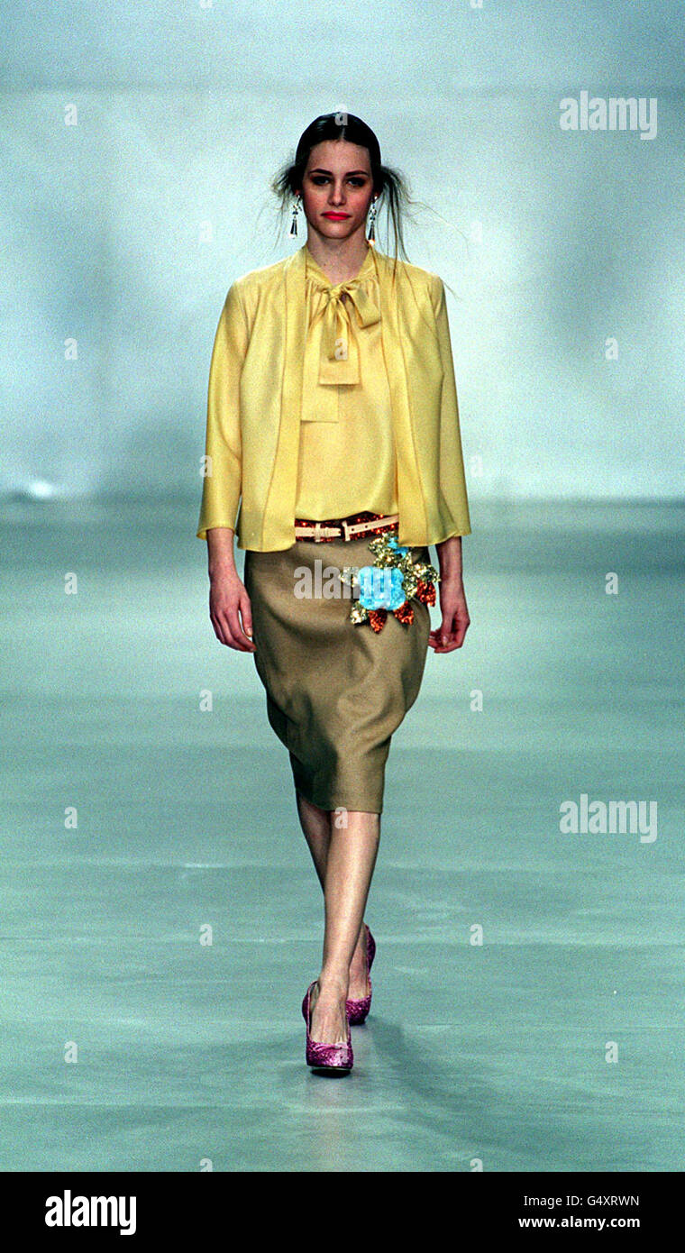 A model wears a creation from the collection of designer Clements ...