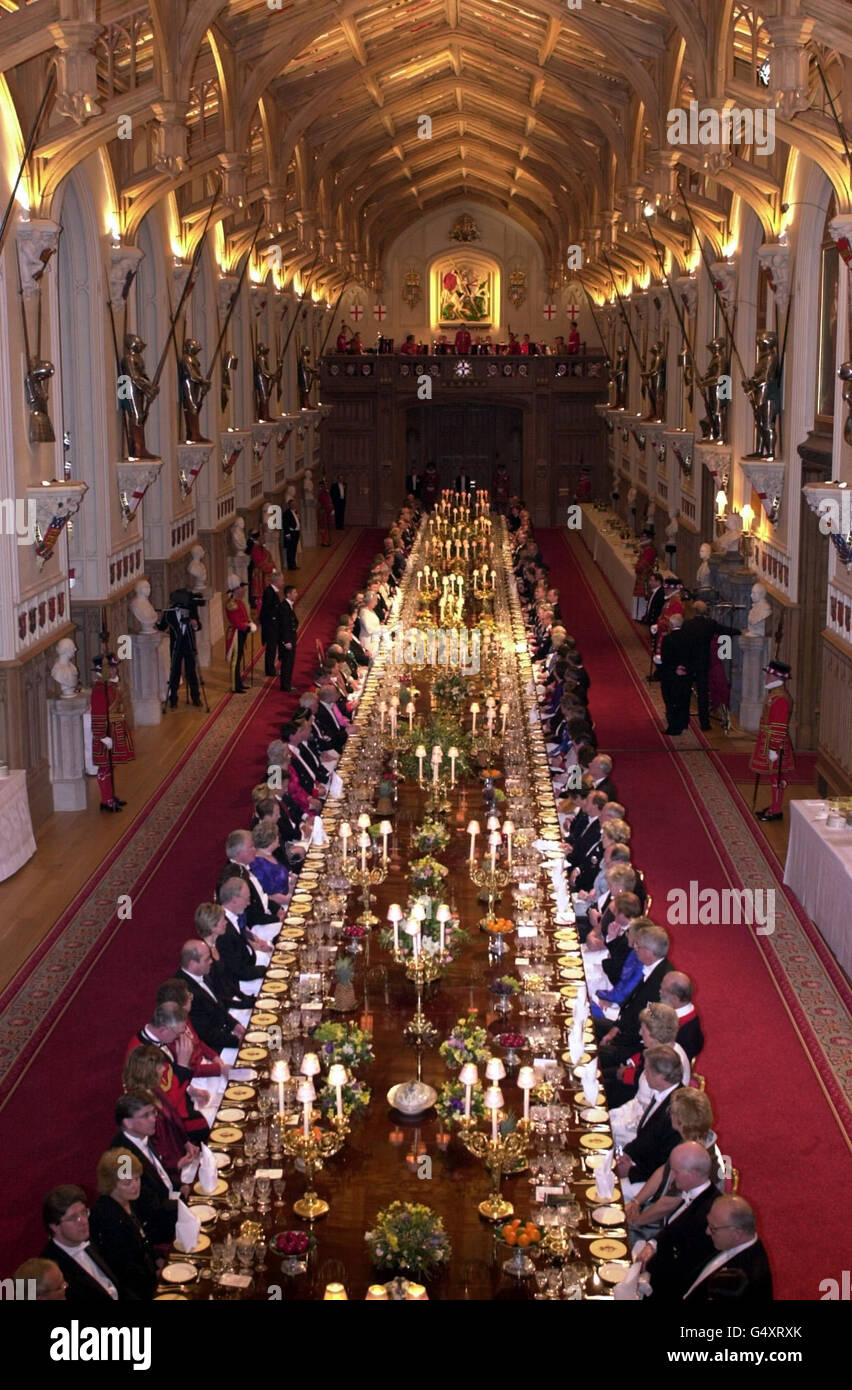 Into A State Banquet At Windsor Castle Stock Photos & Into A State ...