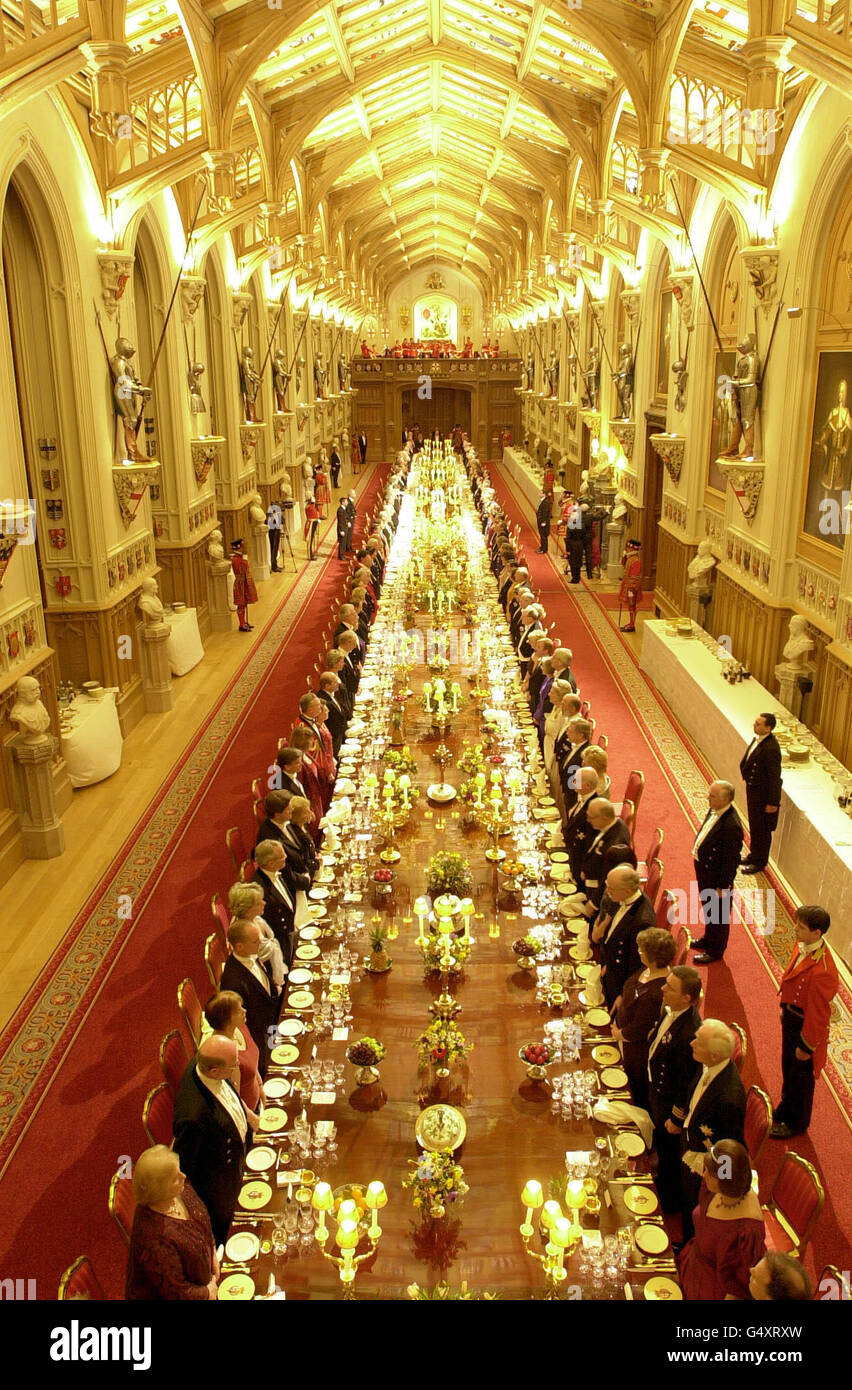 Into A State Banquet At Windsor Castle Stock Photos & Into A State ...