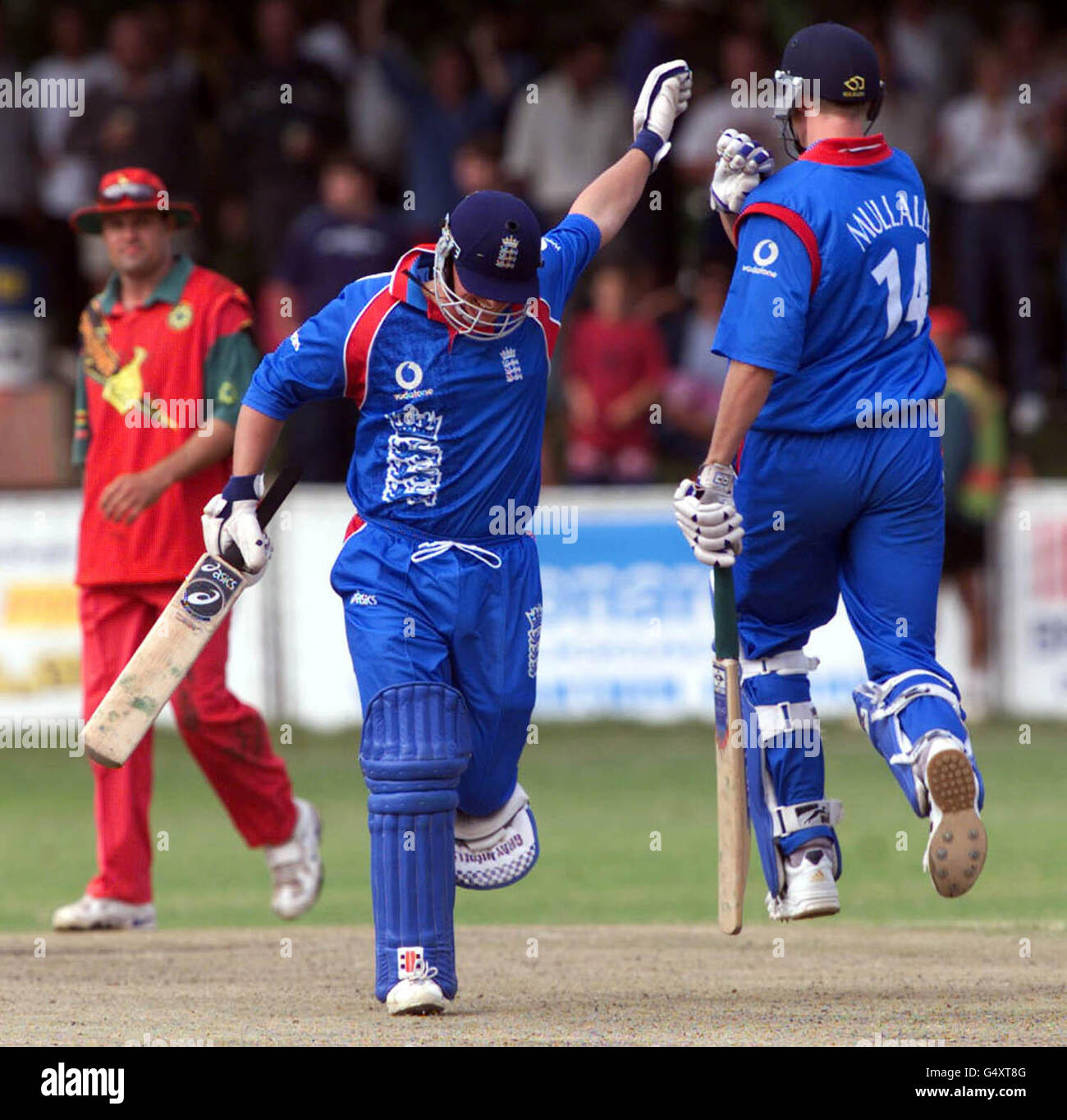 Sport cricket running arm raised celebrating darren gough hi-res stock ...