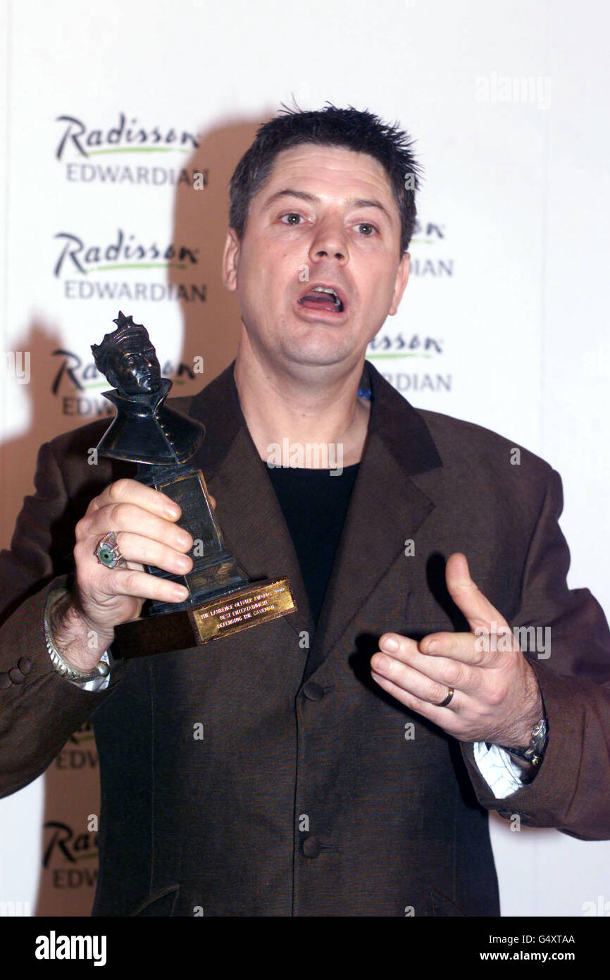 Mark Little with his award during the Laurence Olivier Awards 2000 at ...