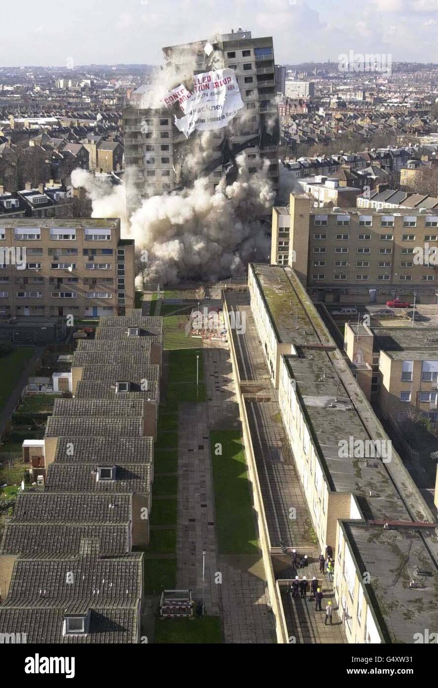 Demolition Hackney Tower Block High Resolution Stock Photography and ...