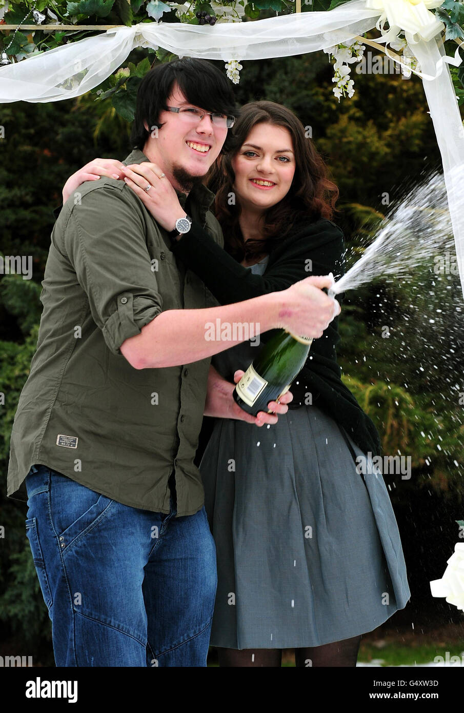 Lottery winners Matt Topham and Cassey Carrington both 22 celebrate ...
