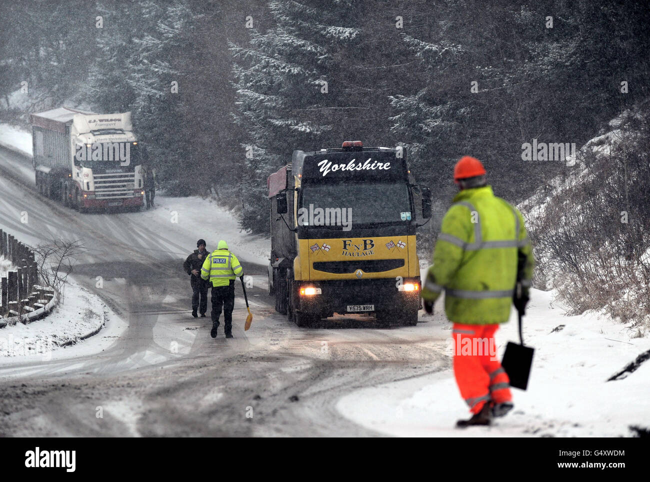 Lorries are stuck on the a169 road between pickering whitby hi-res ...