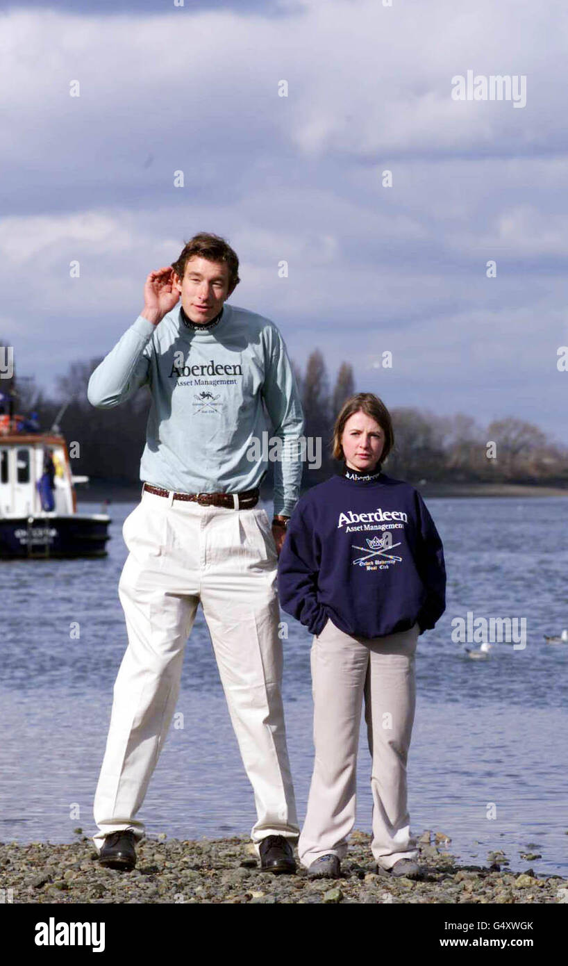 Cambridge rower Joshua West (6ft 9.5in) and Oxford rowing cox Kajsa ...
