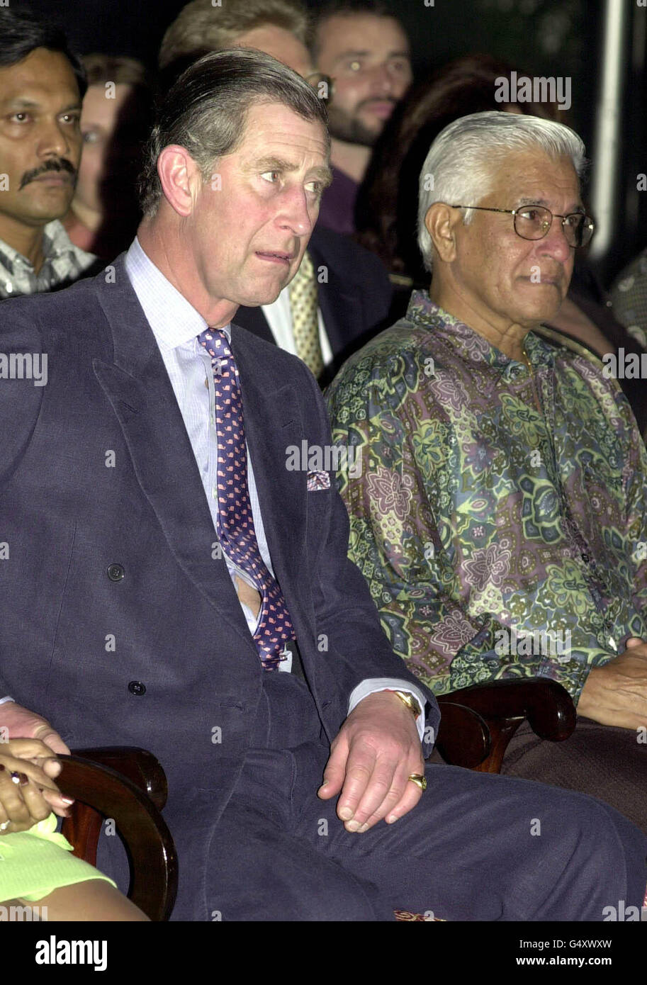 The Prince of Wales with the Prime Minister of Trinidad Basdeo Panday ...