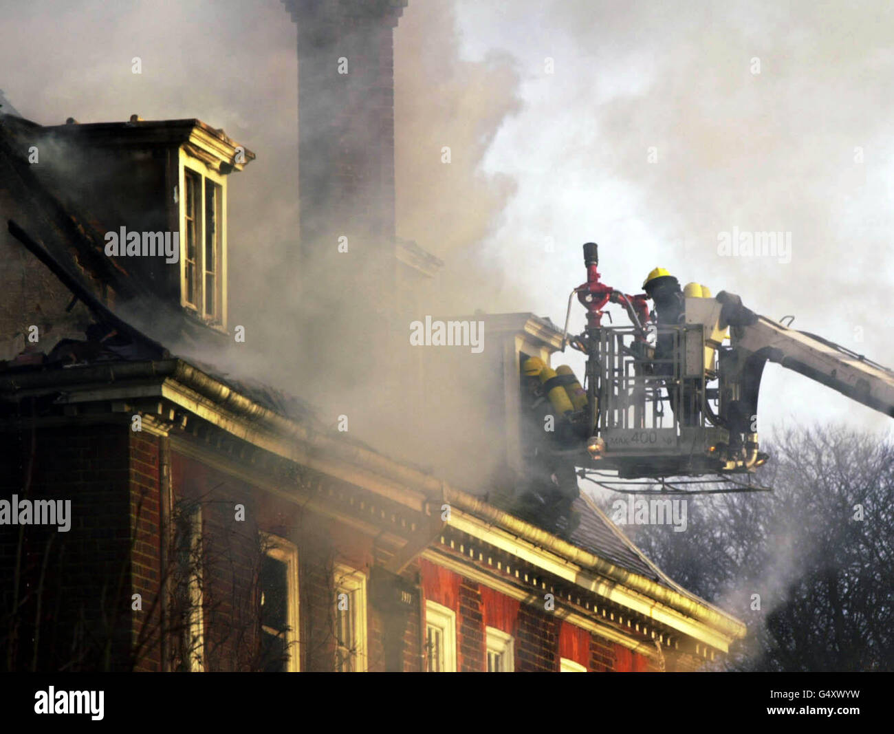 Tangley House Fire Stock Photo - Alamy