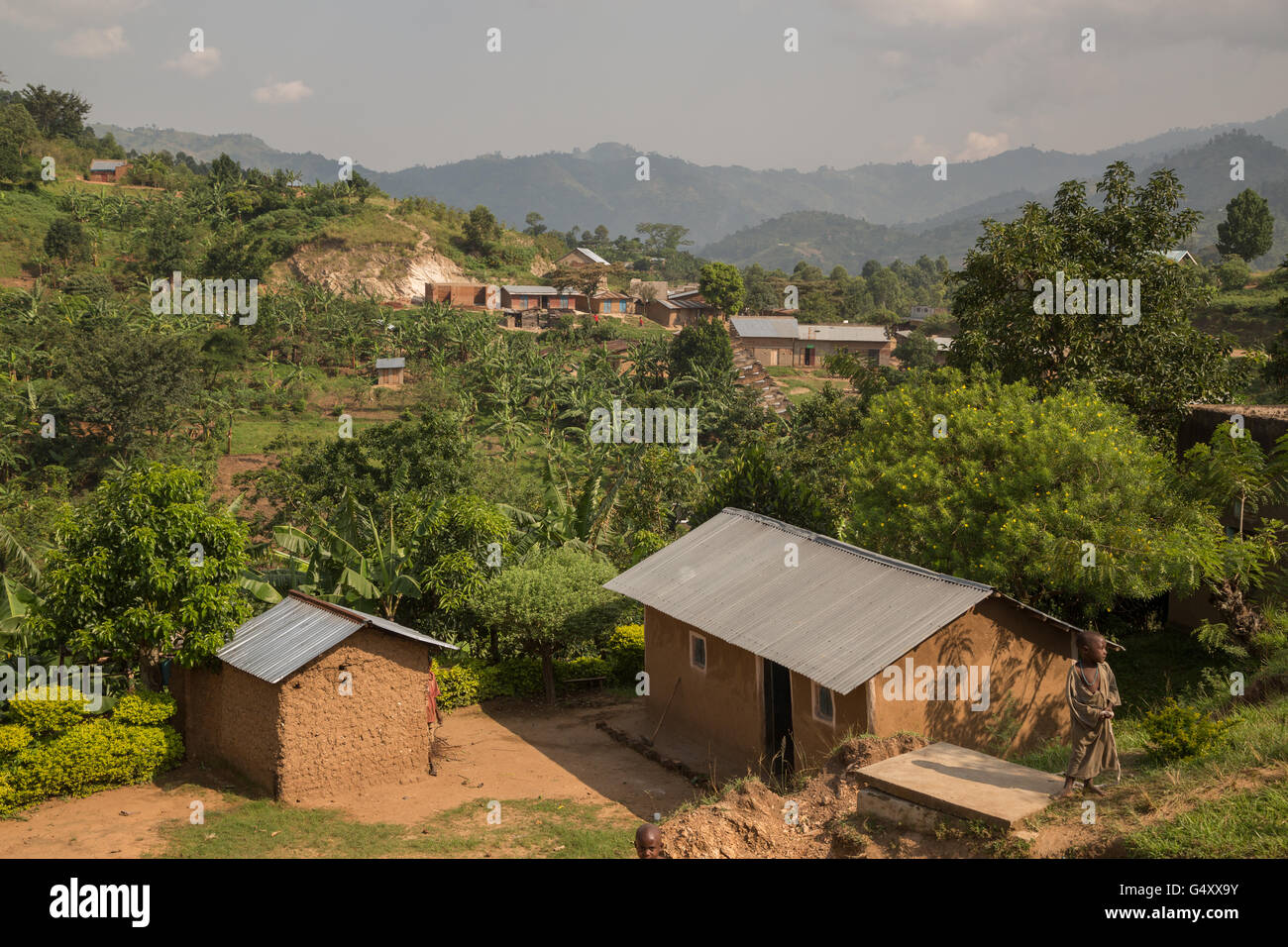 The beautiful Rwenzori mountains are seen from Kasese District, Uganda ...
