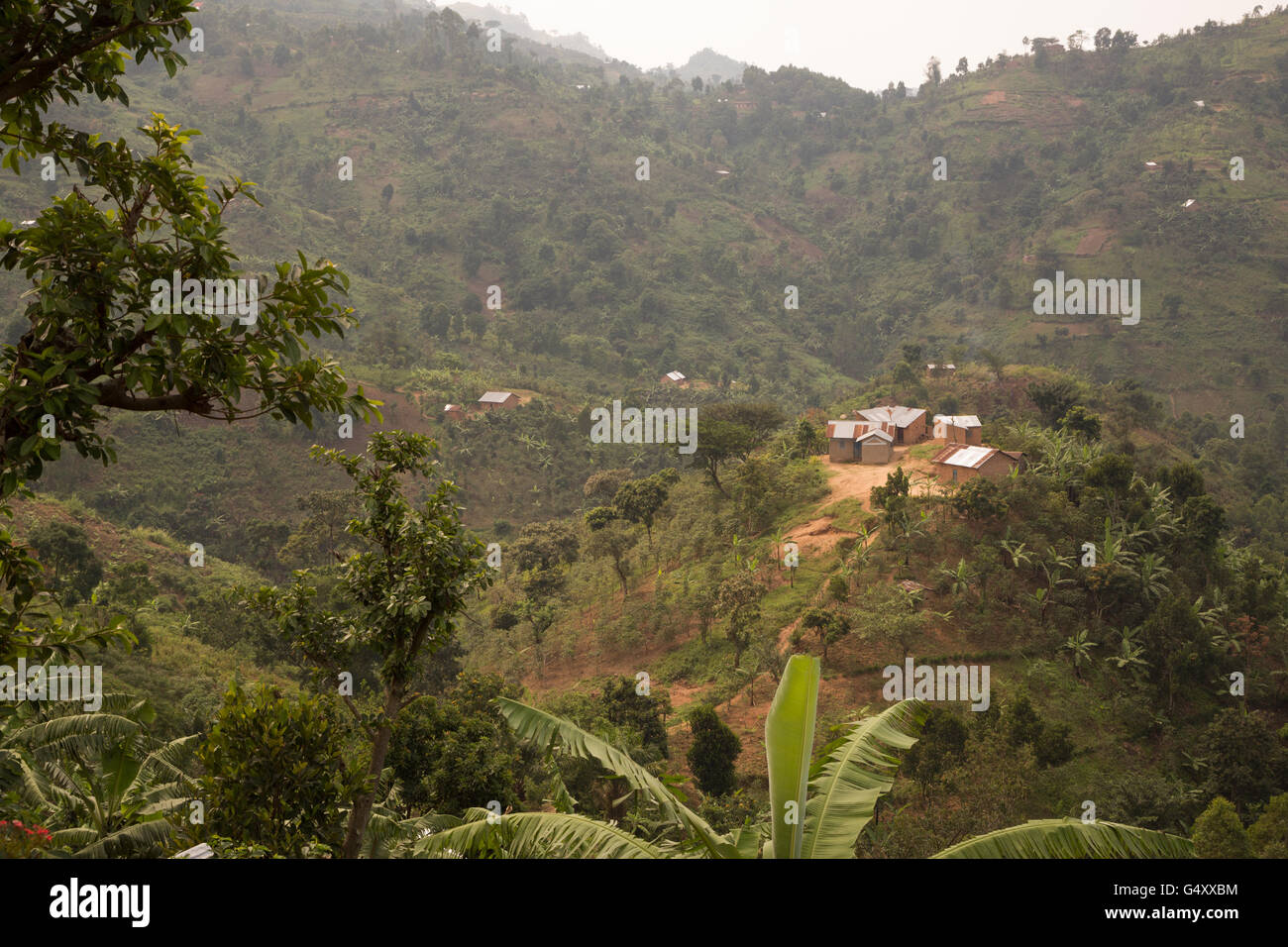 The beautiful Rwenzori mountains are seen from Kasese District, Uganda ...
