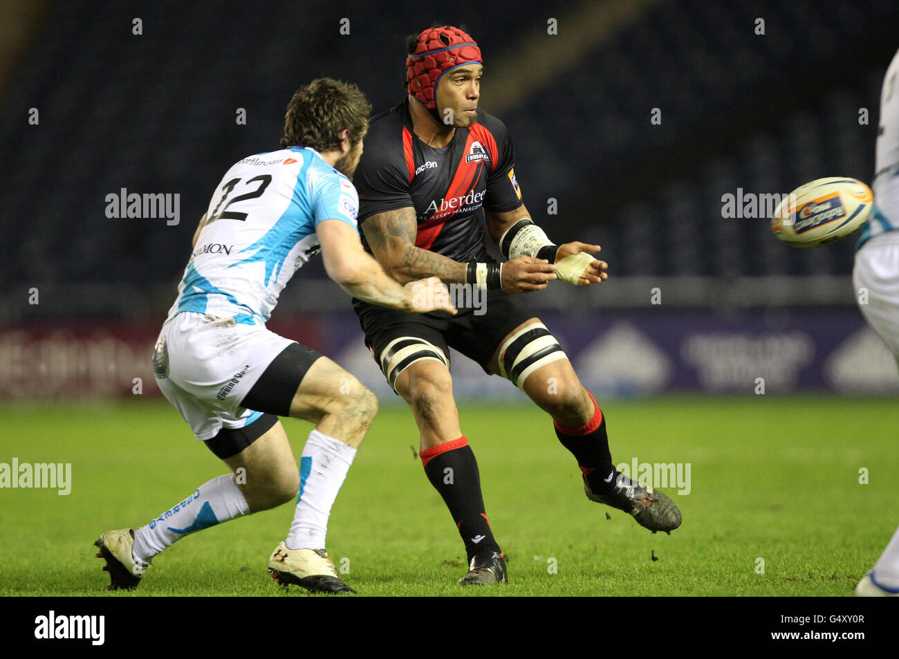 Edinburgh's Netani Talei and Osprey's Andrew Bishop during the ...