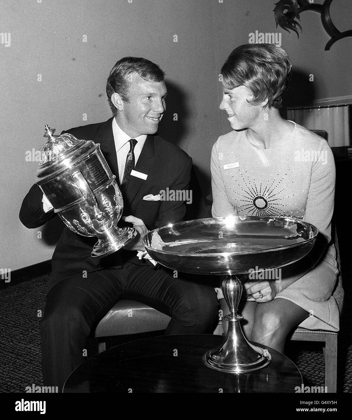 Bobby Moore, England's football captain and Ann Jones, Britain's No. 1 ...