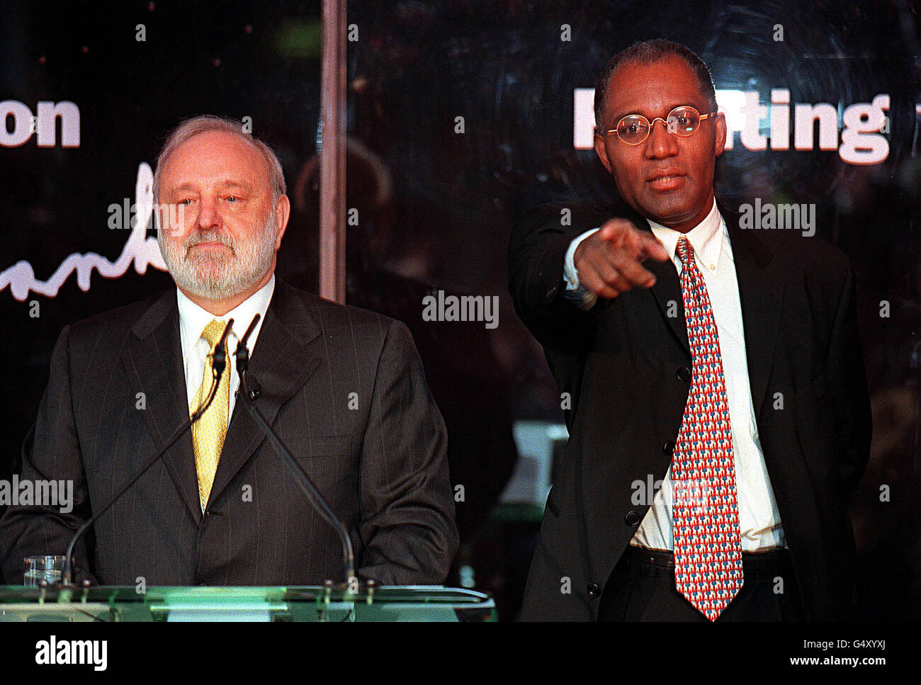 Labour's mayoral candidate for London Frank Dobson, left, with running ...