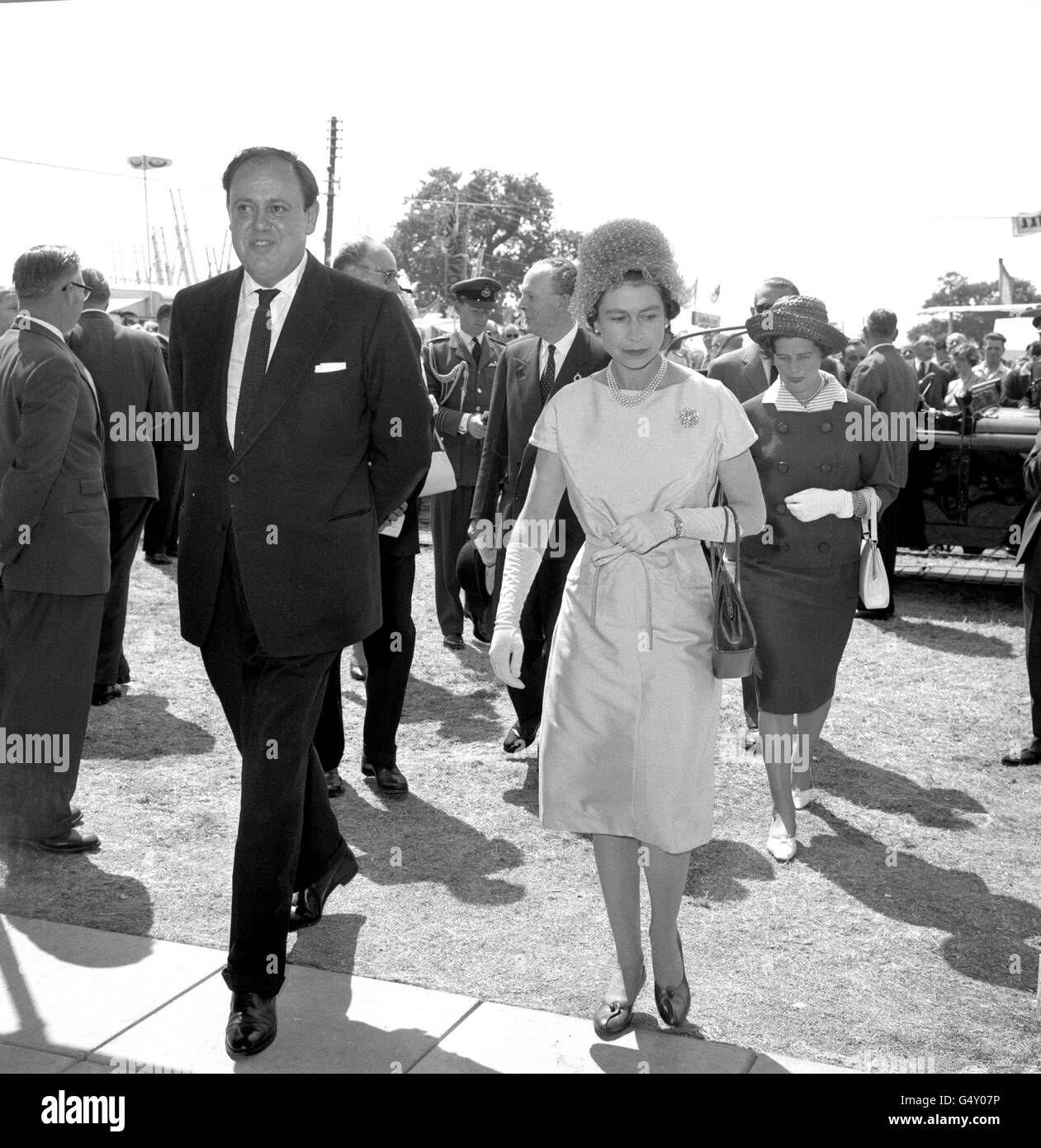 Queen Elizabeth II, escorted by Christopher Soames, Minister of ...