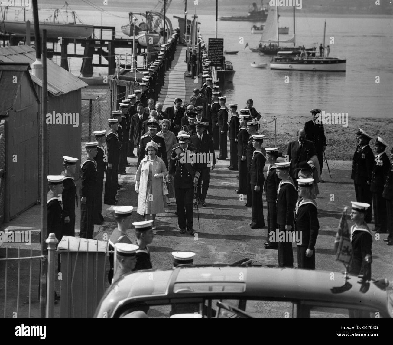 Royalty - Queen Elizabeth II - HMS Ganges, Shotley, Suffolk Stock Photo ...