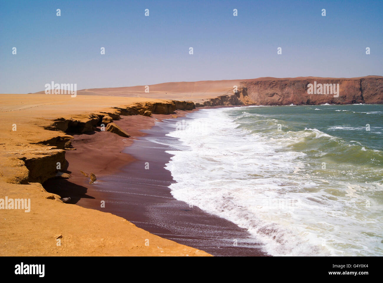 Peru, Paracas Nature Reserve, coast of Paracas Nature Reserve Stock ...