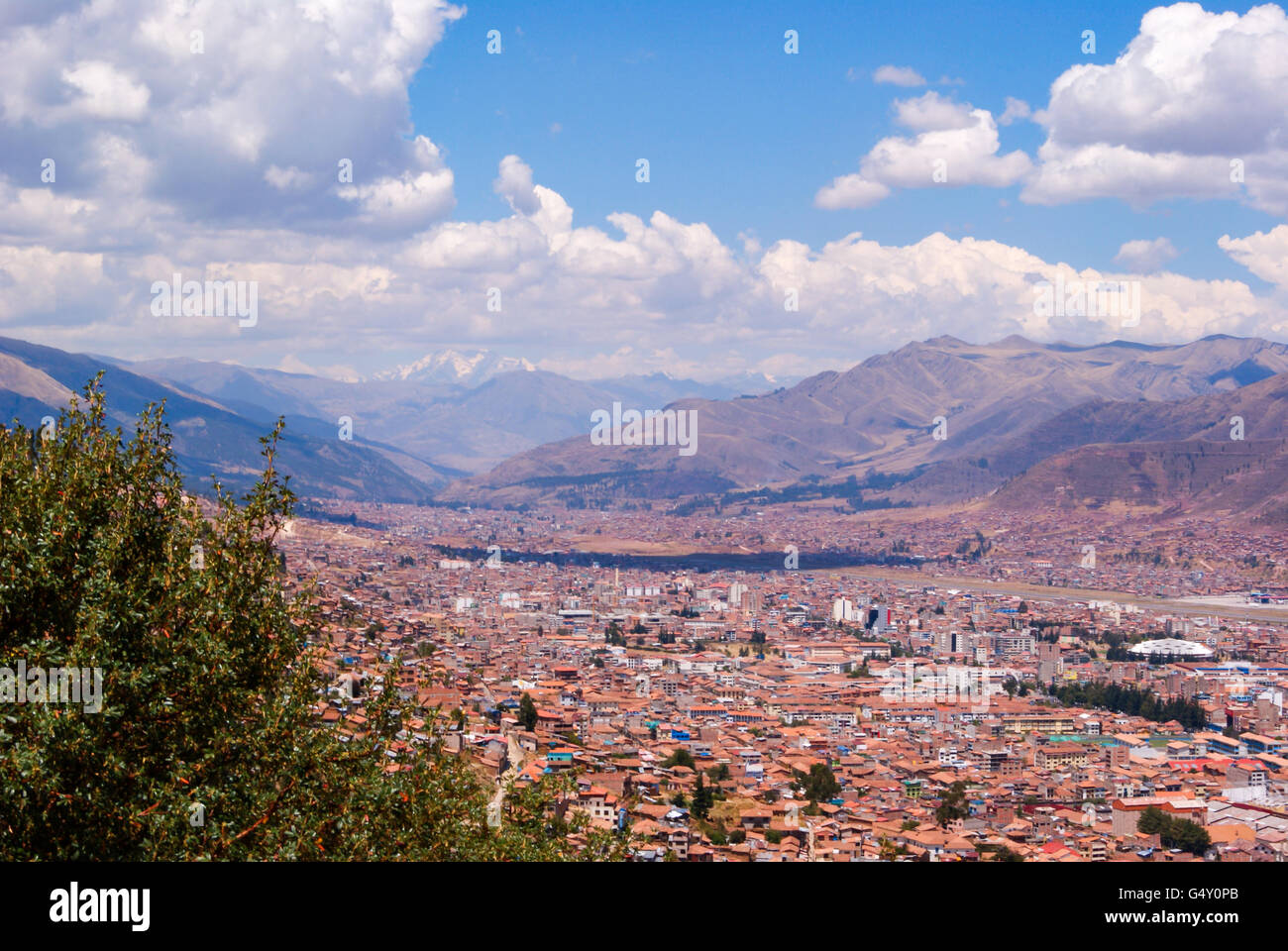 Peru, Cusco, view over the city from the Parque Arqueológico de ...