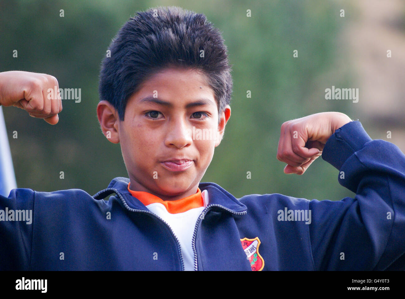 Peru, Urubamba, children's village Munaychay, Peruvian boy Stock Photo ...