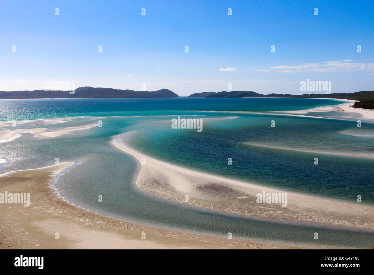 Australia, Whitsunday Islands, White Heaven Beach, view over the beach ...