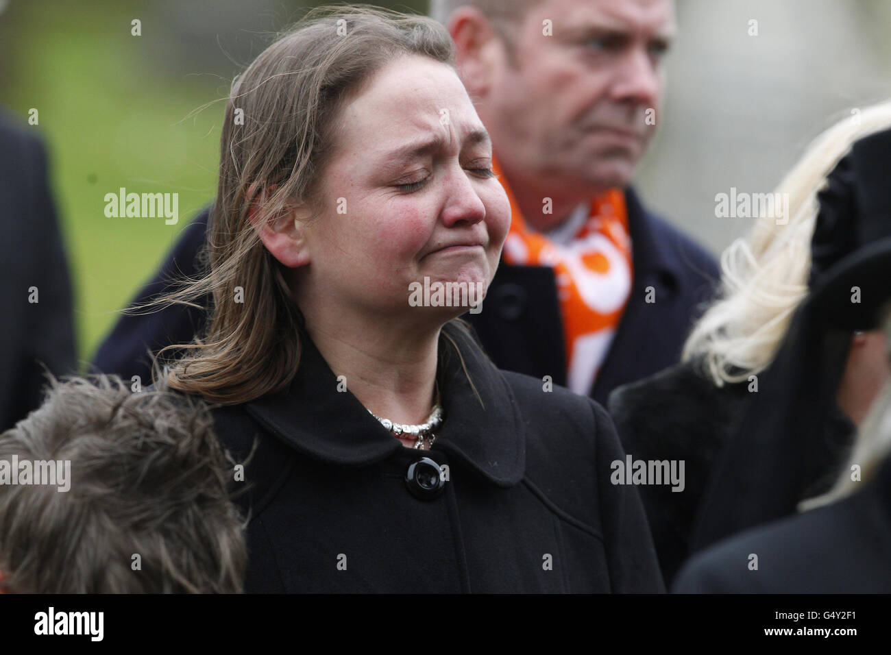 Michelle smith arrives for the funeral of her four children hi-res ...