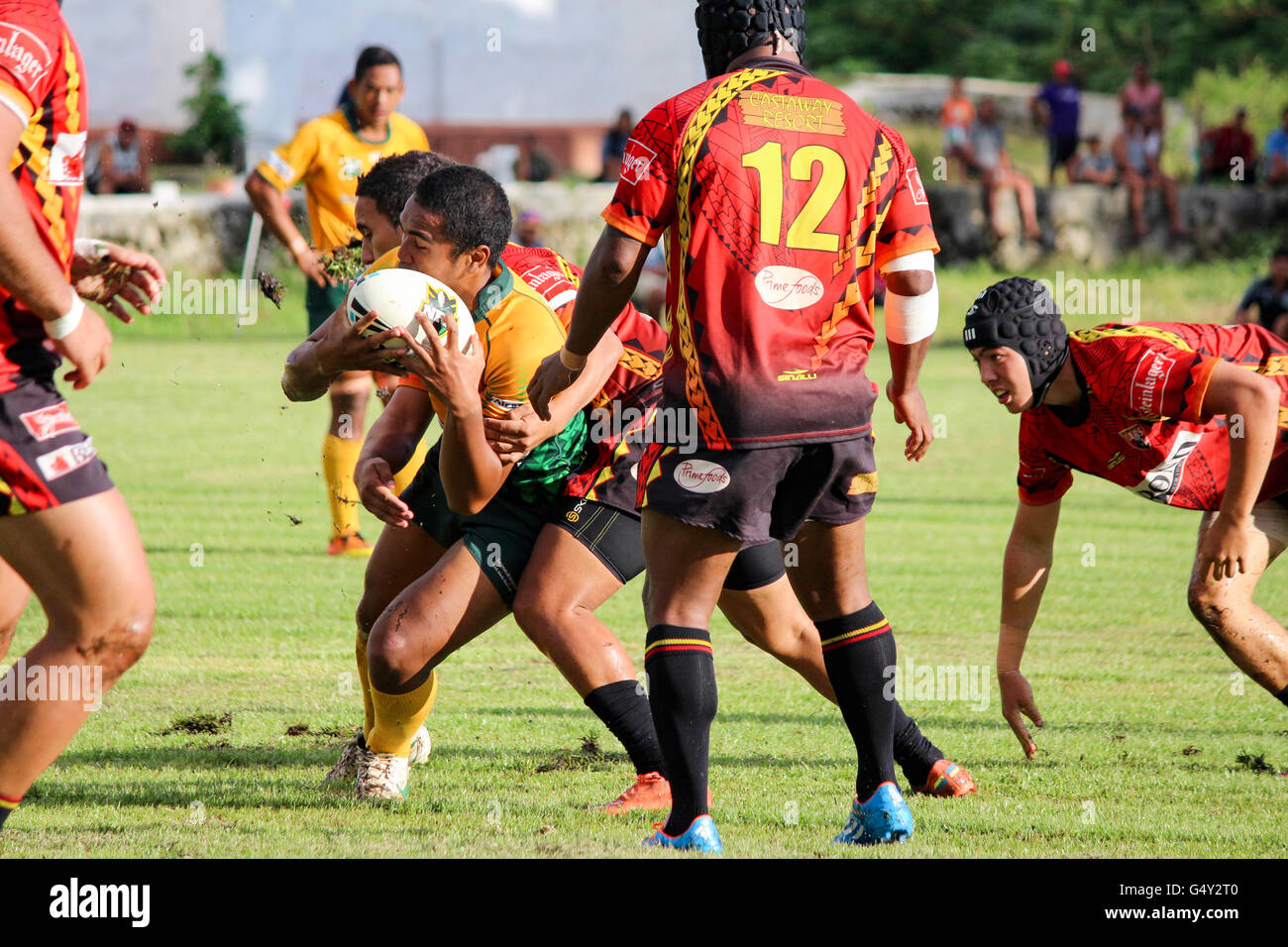 Cook Islands, Aitutaki, Rugby game Aitutaki against Rarotonga Stock ...
