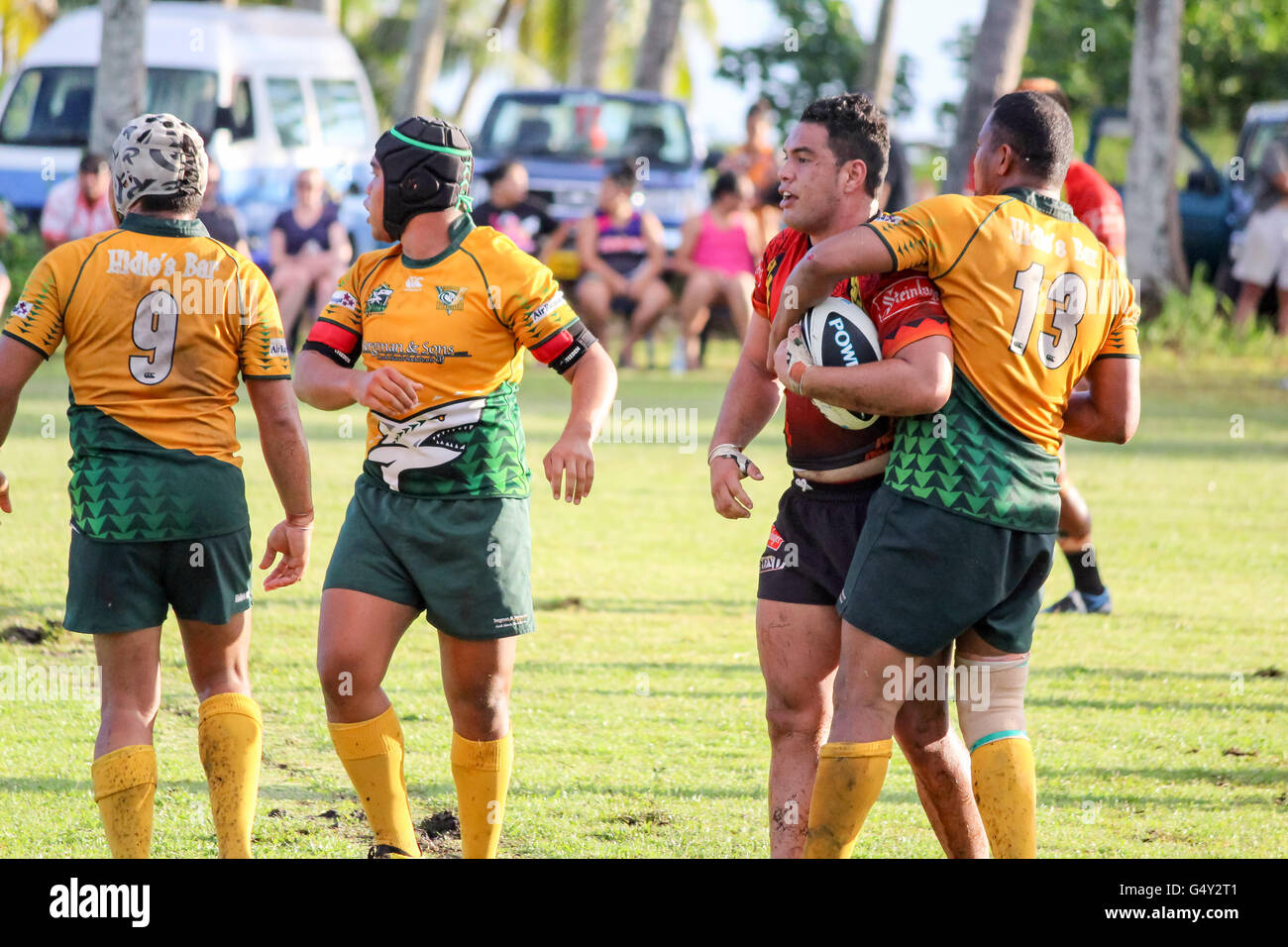 Cook Islands, Aitutaki, Rugby game Aitutaki against Rarotonga Stock ...