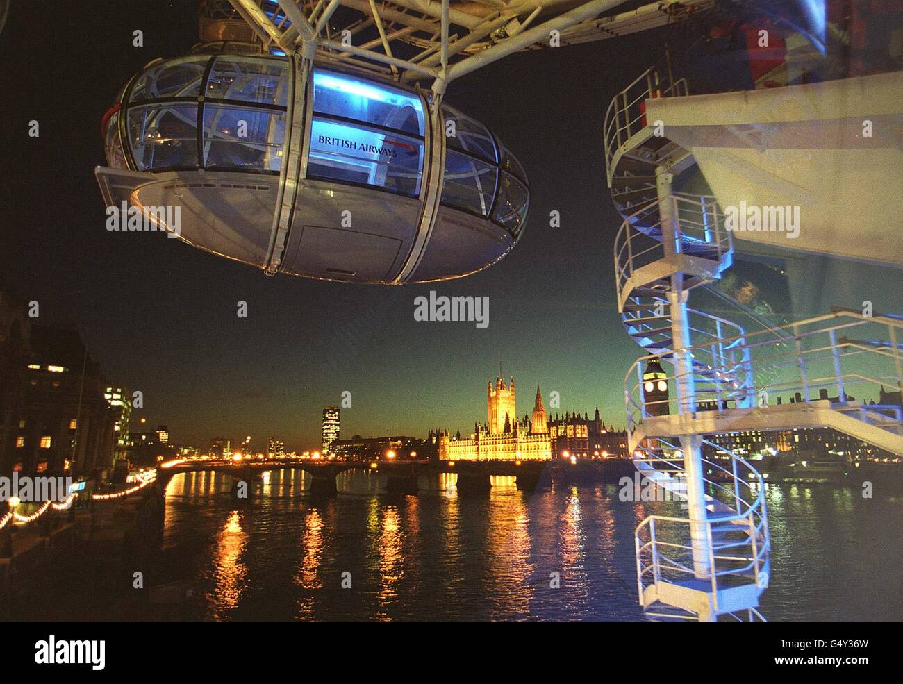 Millennium Wheel at night Stock Photo - Alamy