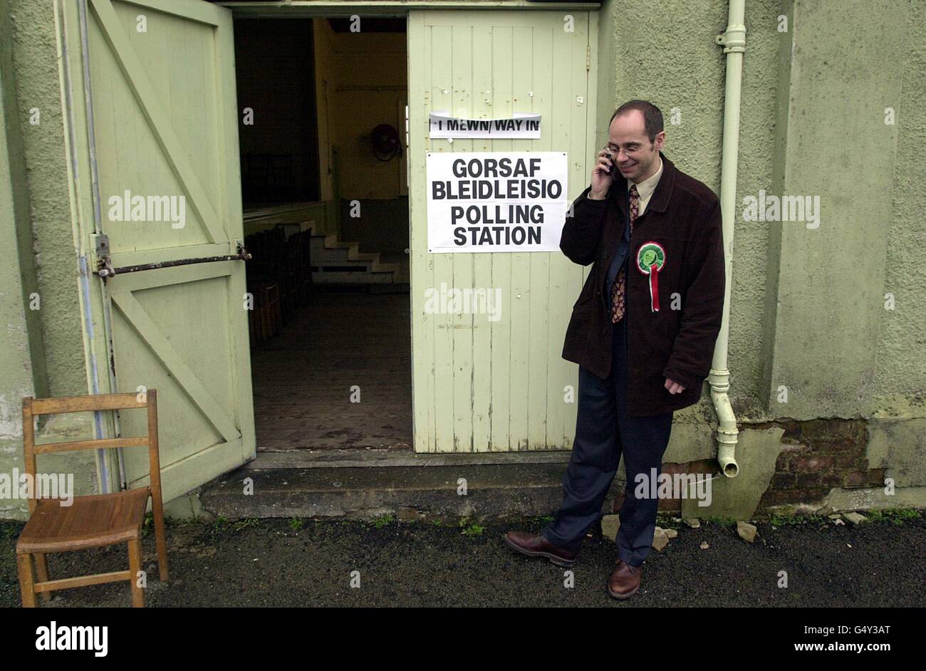 Simon Thomas of Plaid Cymru, the Welsh Nationalist party, outside ...