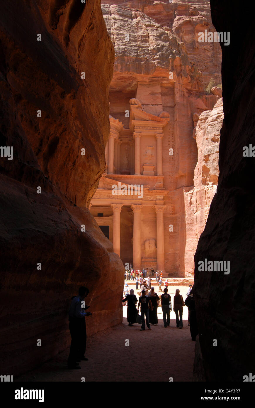 JORDAN, UNESCO world heritage site Petra, The treasury / JORDANIEN ...
