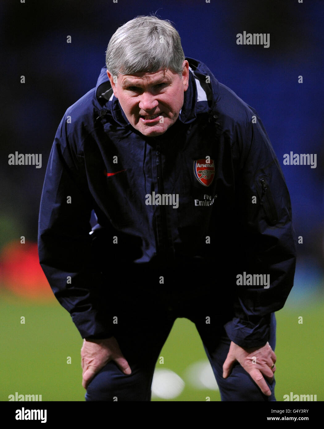 Arsenal assistant manager pat rice during the warm up hi-res stock ...
