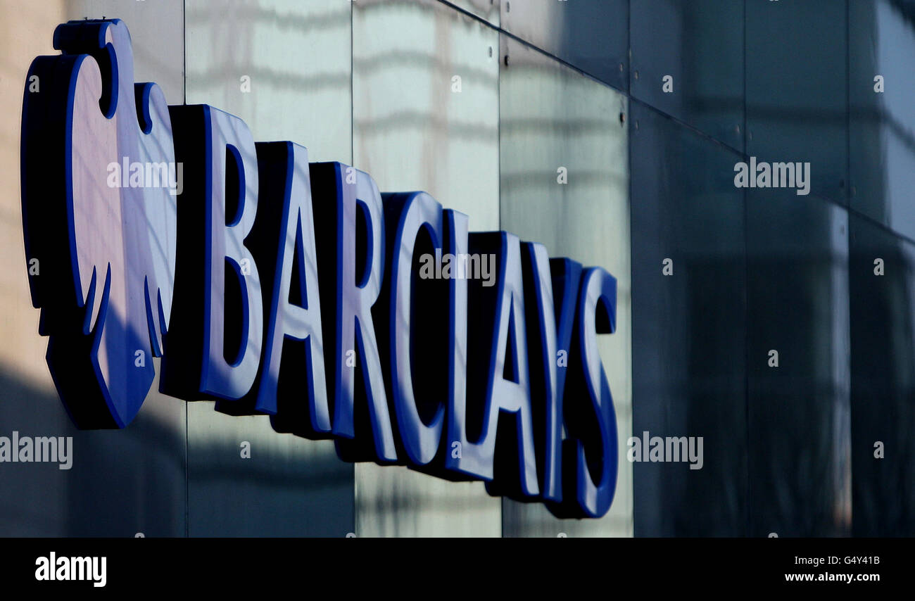General view of Barclays Bank in on Market street in Manchester city ...