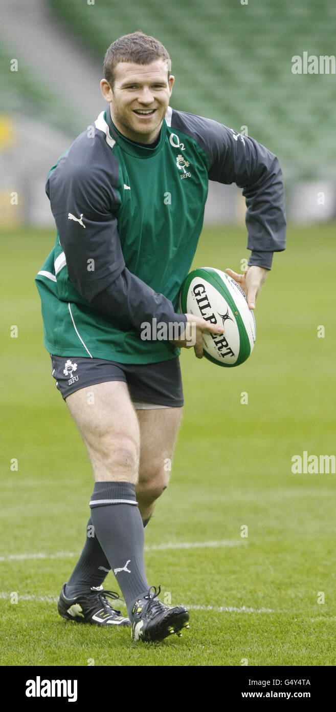Gordon D'Arcy during the Captain's Run at the Aviva Stadium, Dublin ...