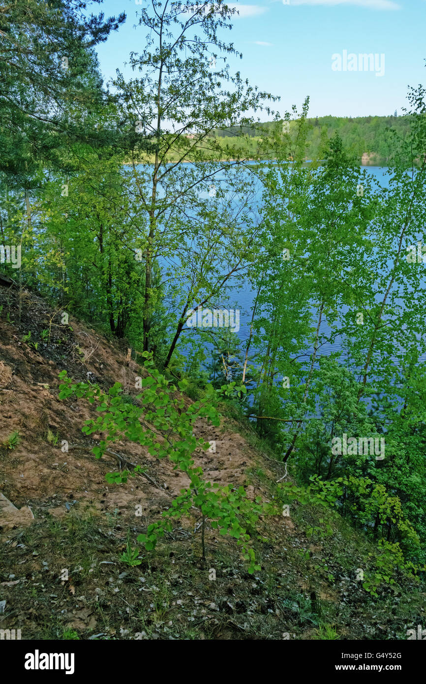 Sand path to lake Stock Photo - Alamy