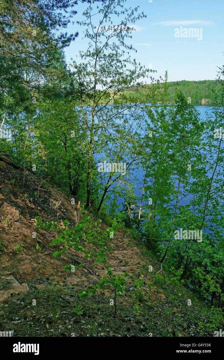 Sand path to lake Stock Photo - Alamy