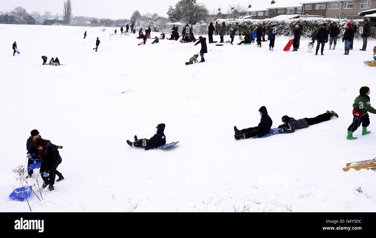 Heavy snow in Springfield, Chelmsford, Essex Stock Photo - Alamy