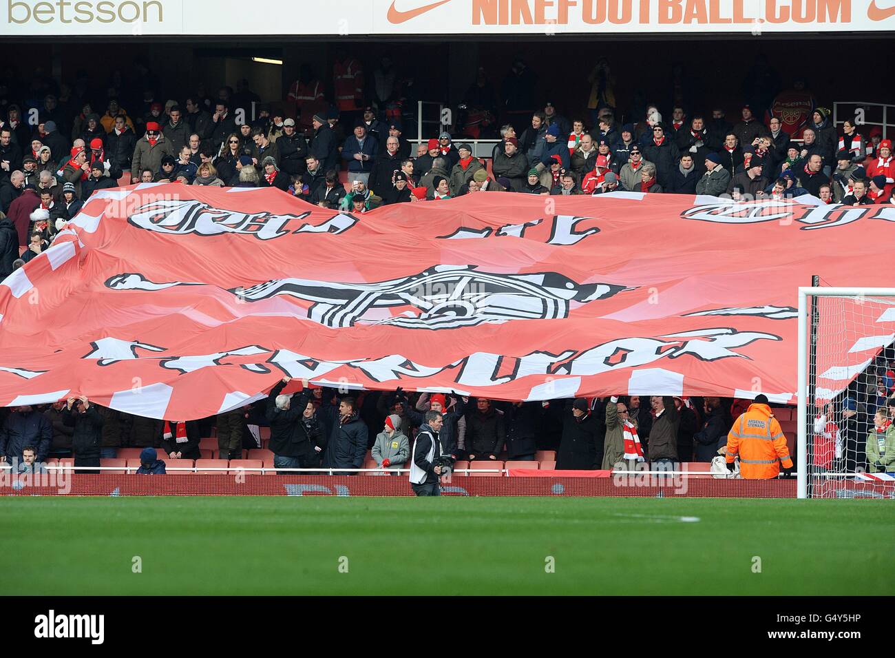 A banner in stands emirates stadium hi-res stock photography and images ...