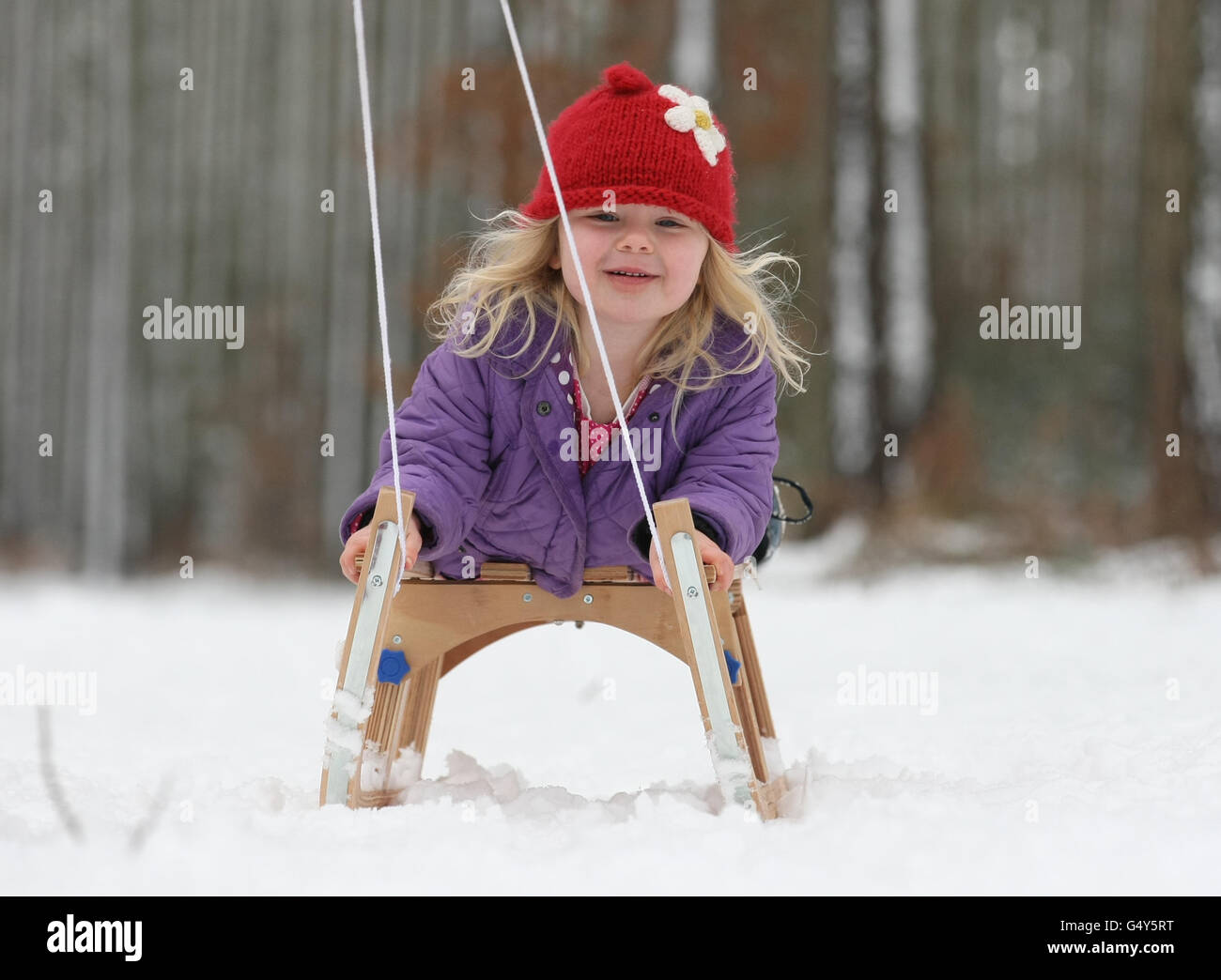 Poppy Patnell 3, enjoys the snow at Sandringham Country Park on the ...