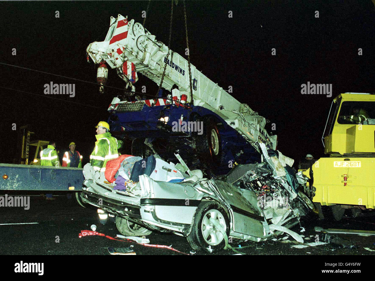 Police Crane crash Stock Photo - Alamy