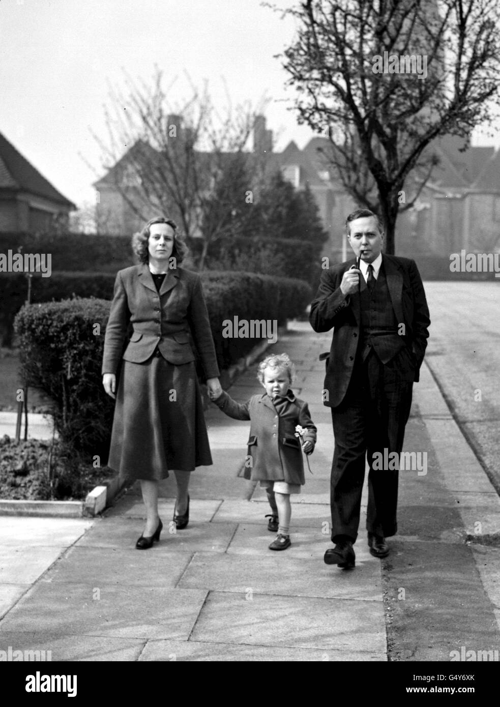 Harold Wilson, President of the Board of Trade with his wife and their ...